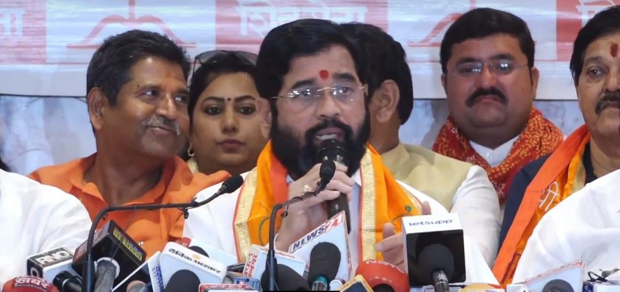 Addressing a press conference at Ayodhya Maharashtra chief minister ...